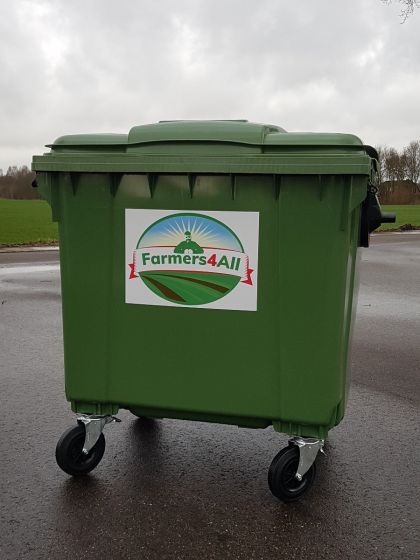 Bedrijfsafval rolcontainer | 1100 liter